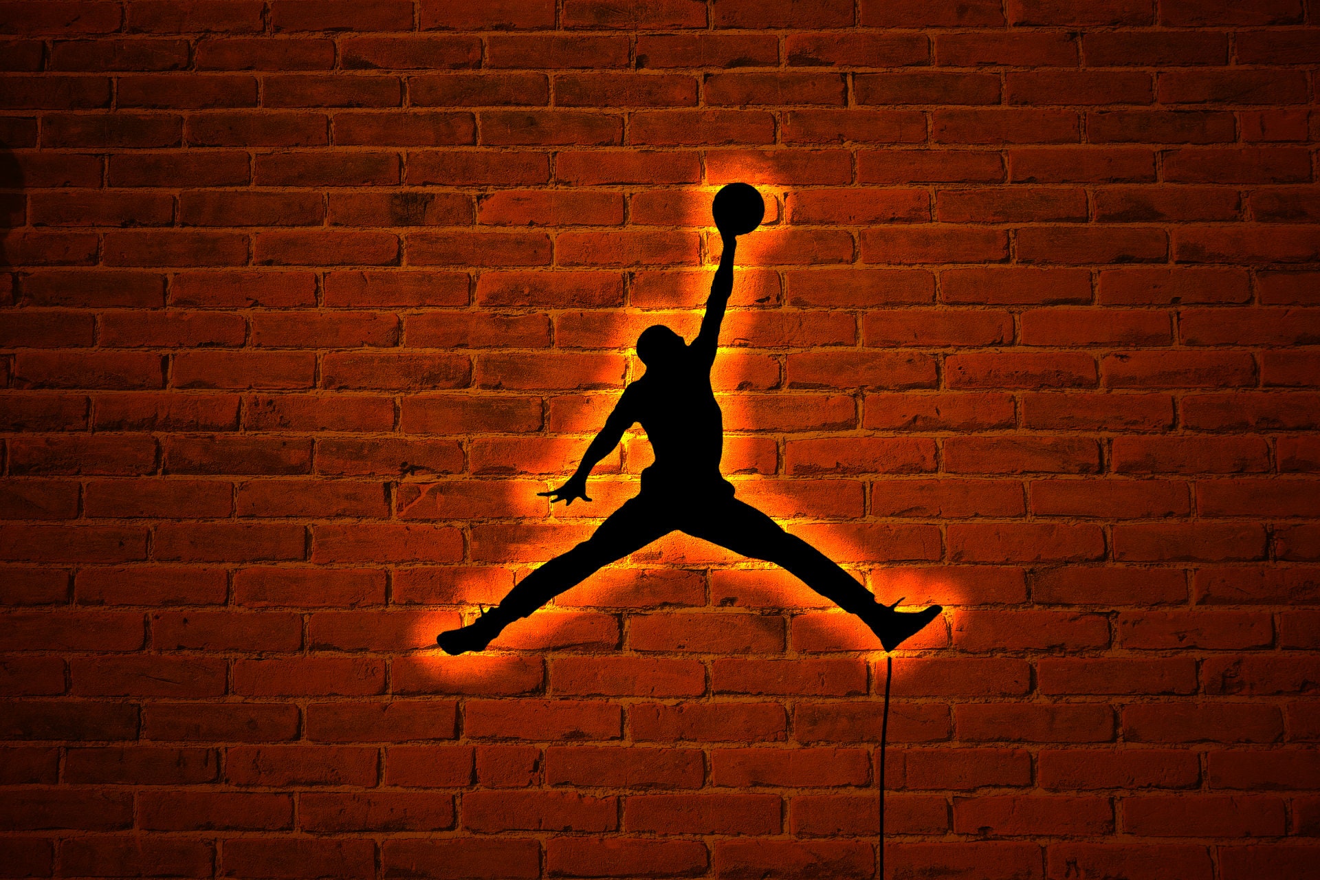 Michael Jordan Wood Wall Art With Rgb Led Light, Michael Jordan Home ...