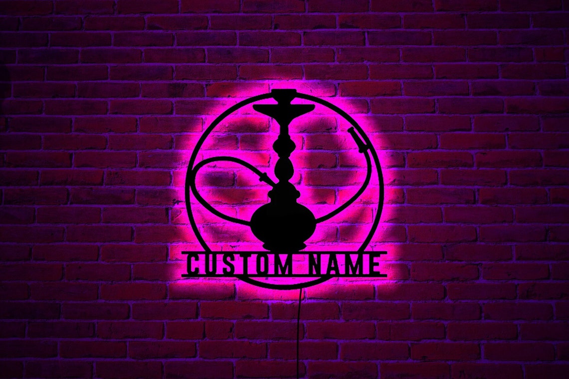 Custom Shisha Hookah Wood Wall Art With Rgb Led Light Custom - Etsy