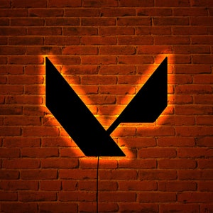 Valorant Wood Wall Art With Rgb Led Light, Valorant Room Decor ...
