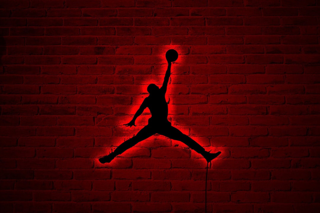 Michael Jordan Wood Wall Art With Rgb Led Light, Michael Jordan Home ...