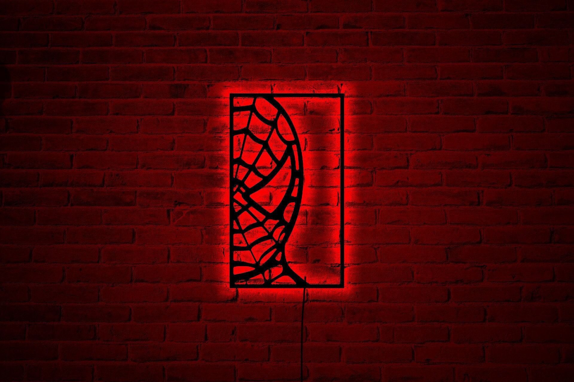 Spiderman Wood LED Wall Art: RGB Home Decor - Etsy