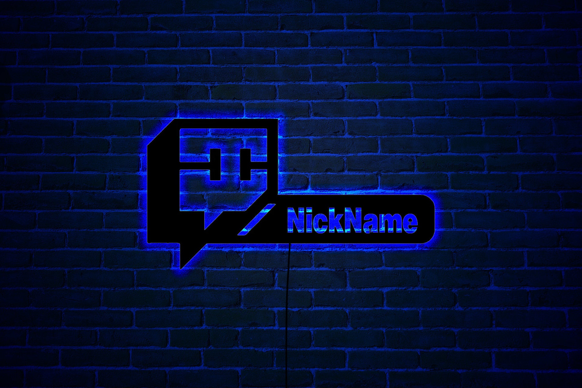 Custom Twitch Nametag Wood Wall Art With Rgb Led Light, Custom Twitch ...