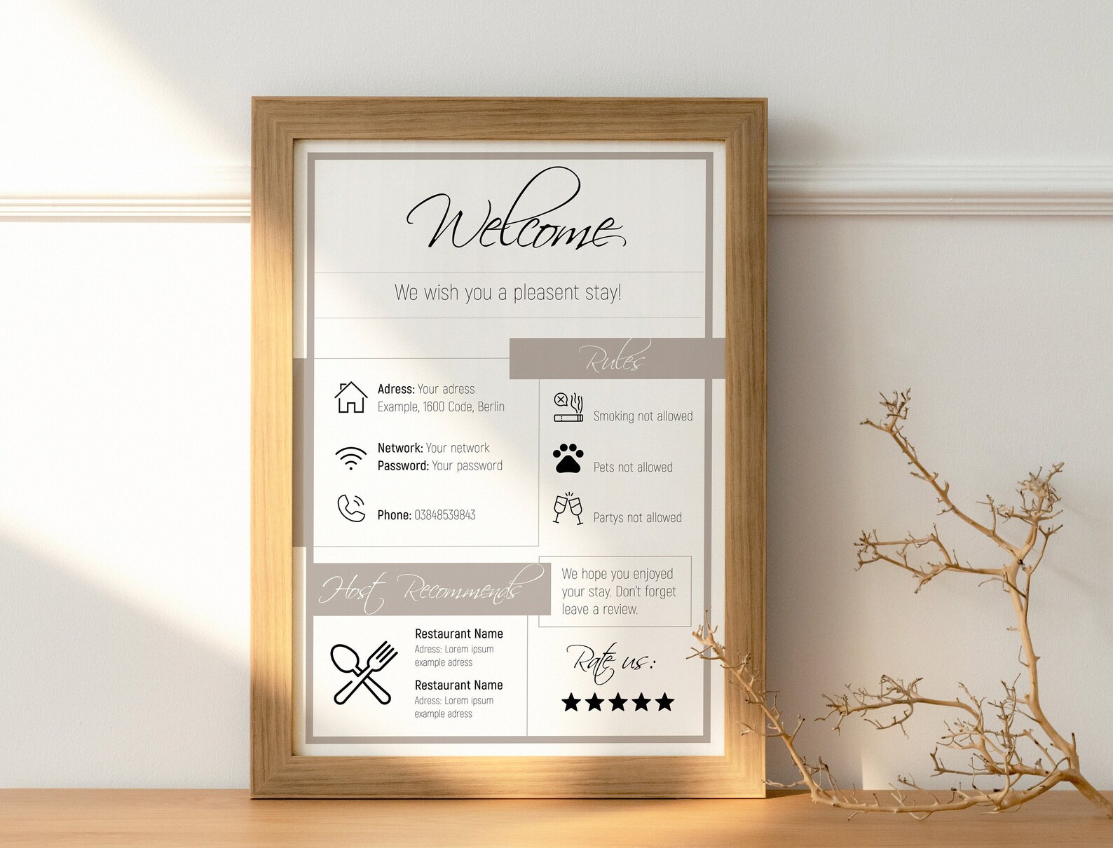 Airbnb Welcome Books Welcome Sign Template, Vacation Rental Printable ...