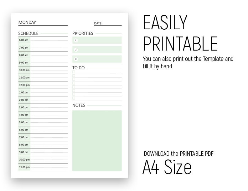 Indesign Planner Template, Gtd Planner Printables, Tagesplaner ...