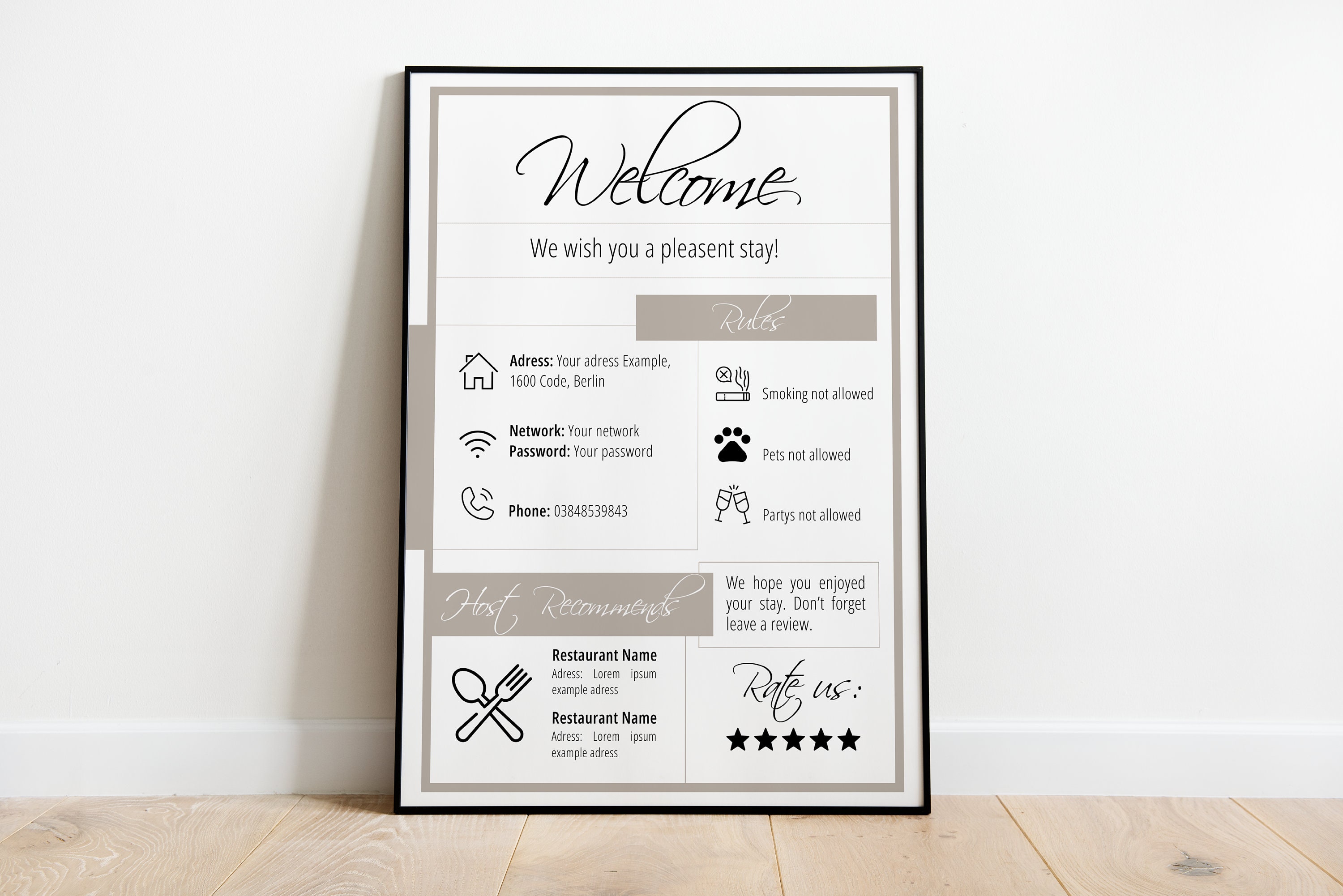 Airbnb Welcome Books Welcome Sign Template, Vacation Rental Printable ...