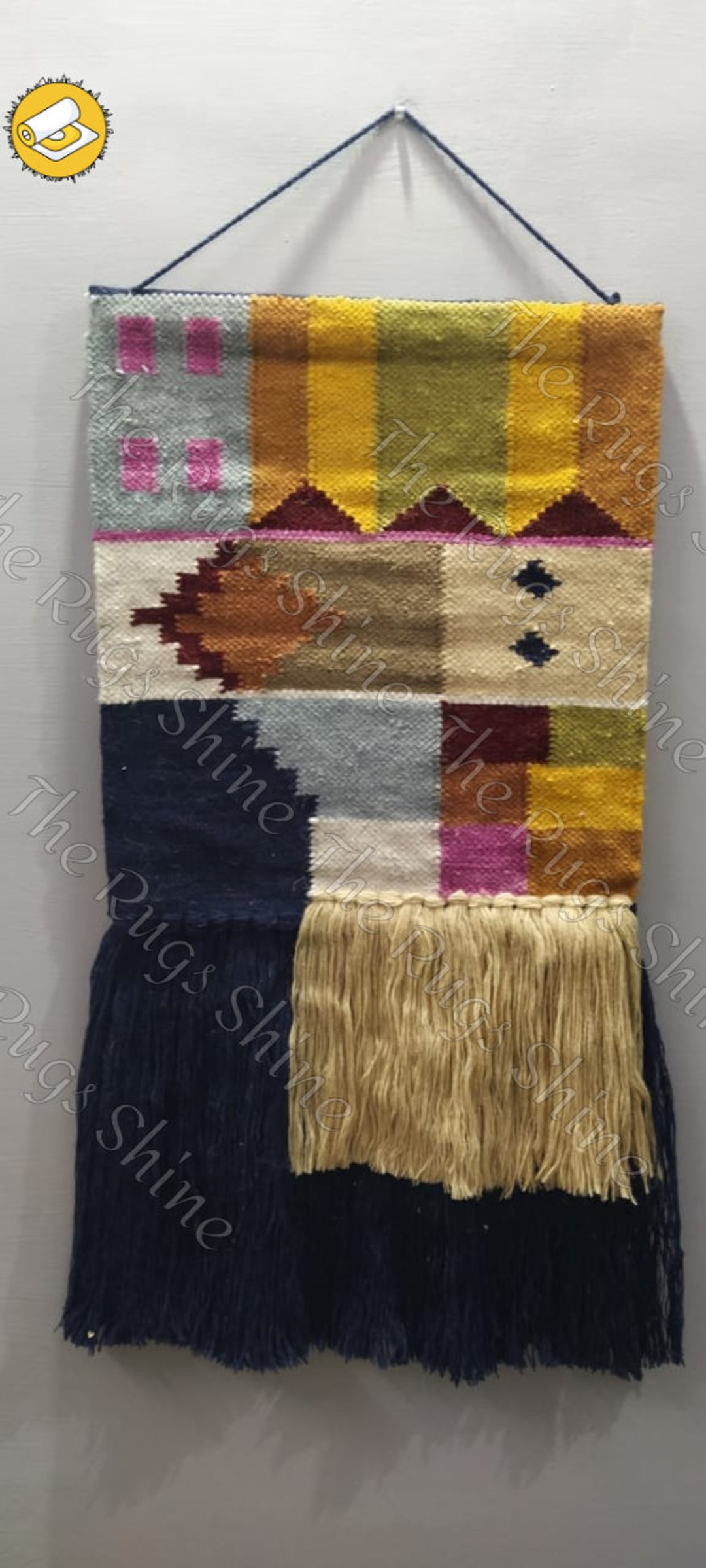 New Multicolor Style Long Piles Wall Hanging Rug Handmaid Wall Décor ...