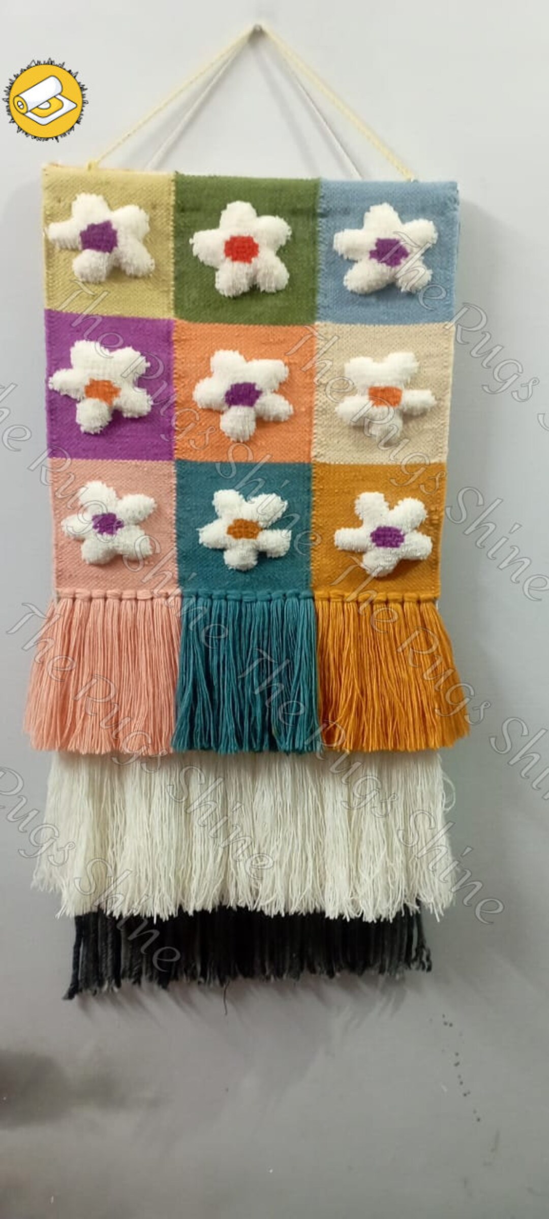 Star Shapes With Modern Long Piles Wall Hanging for Home Decor 50x90 ...