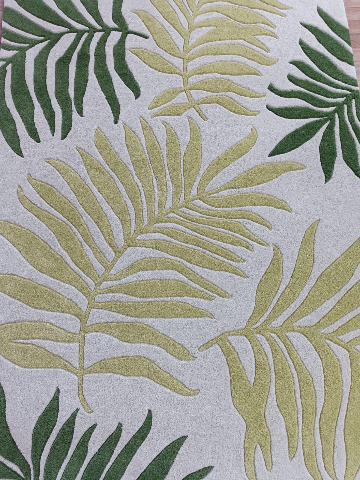 New Luxurious Palm Leaf Pattern Hand Tufted Rug Hand Made Wool Rug Rug ...