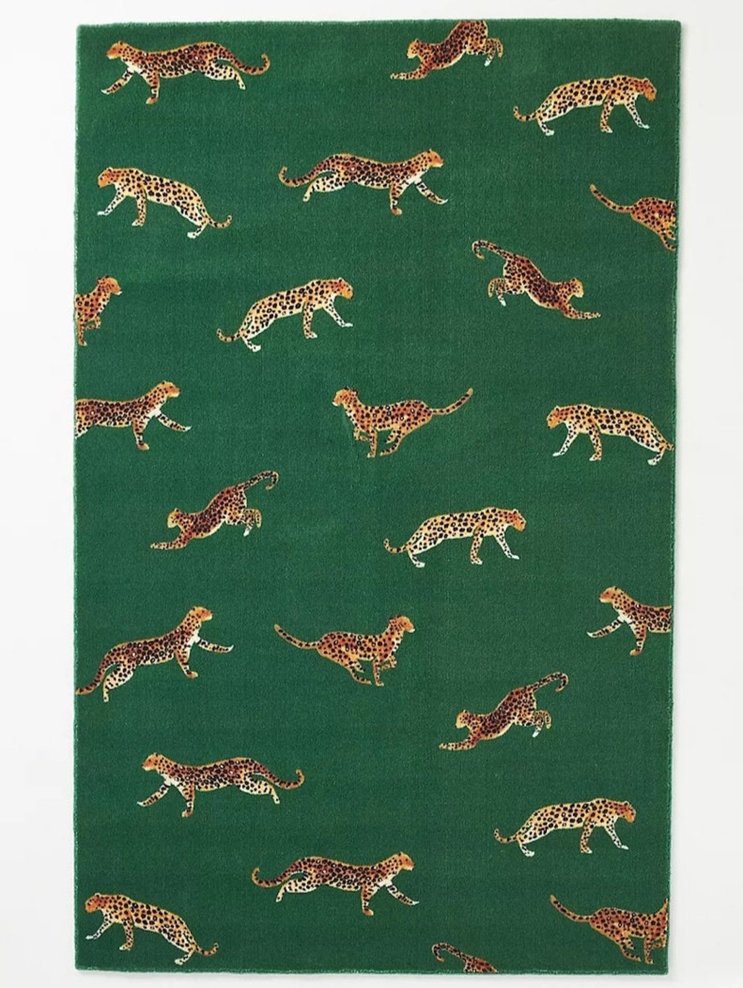 Cheetah Dark Green Kids Hand Tufted 100% Wool Area Rug for Living ...