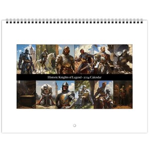 Historic Knights of Legend 2024 Calendar Funny Wall Art Calendar, Good ...