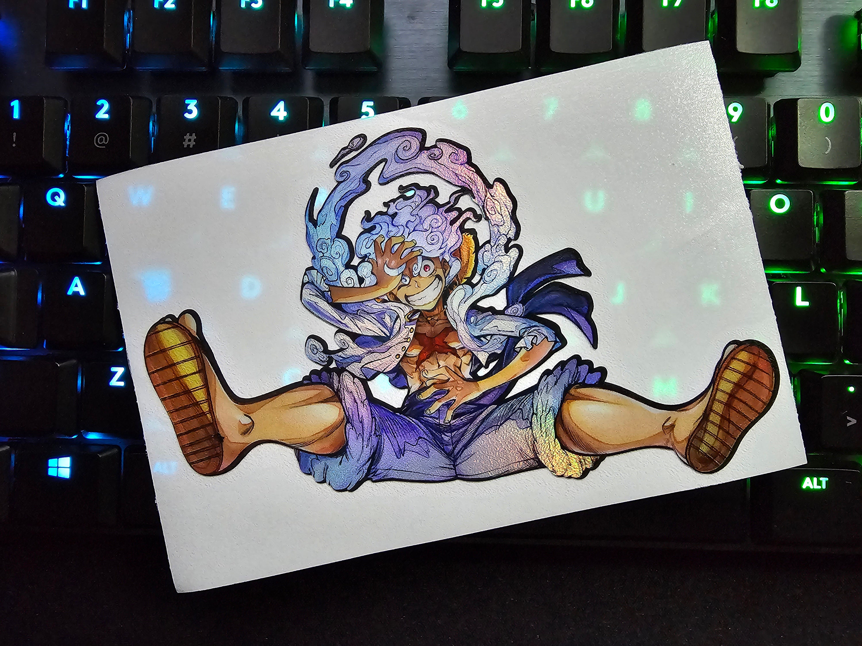 Gear 5 Luffy Sticker Decal S SPOT HOLO - Etsy