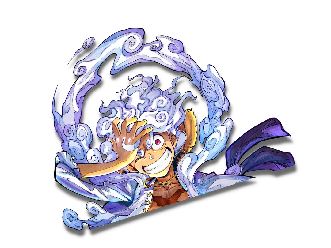 Luffy Hand on Head Peeker Sticker Decal - Etsy