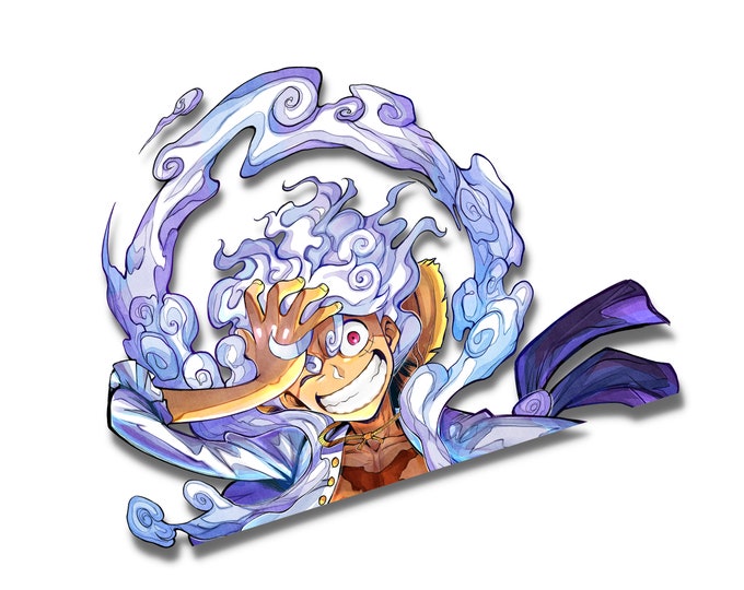 Luffy Hand on Head Peeker Sticker Decal - Etsy