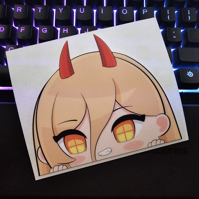 Chainsaw Man Power Chibi Peeker Decal - Etsy