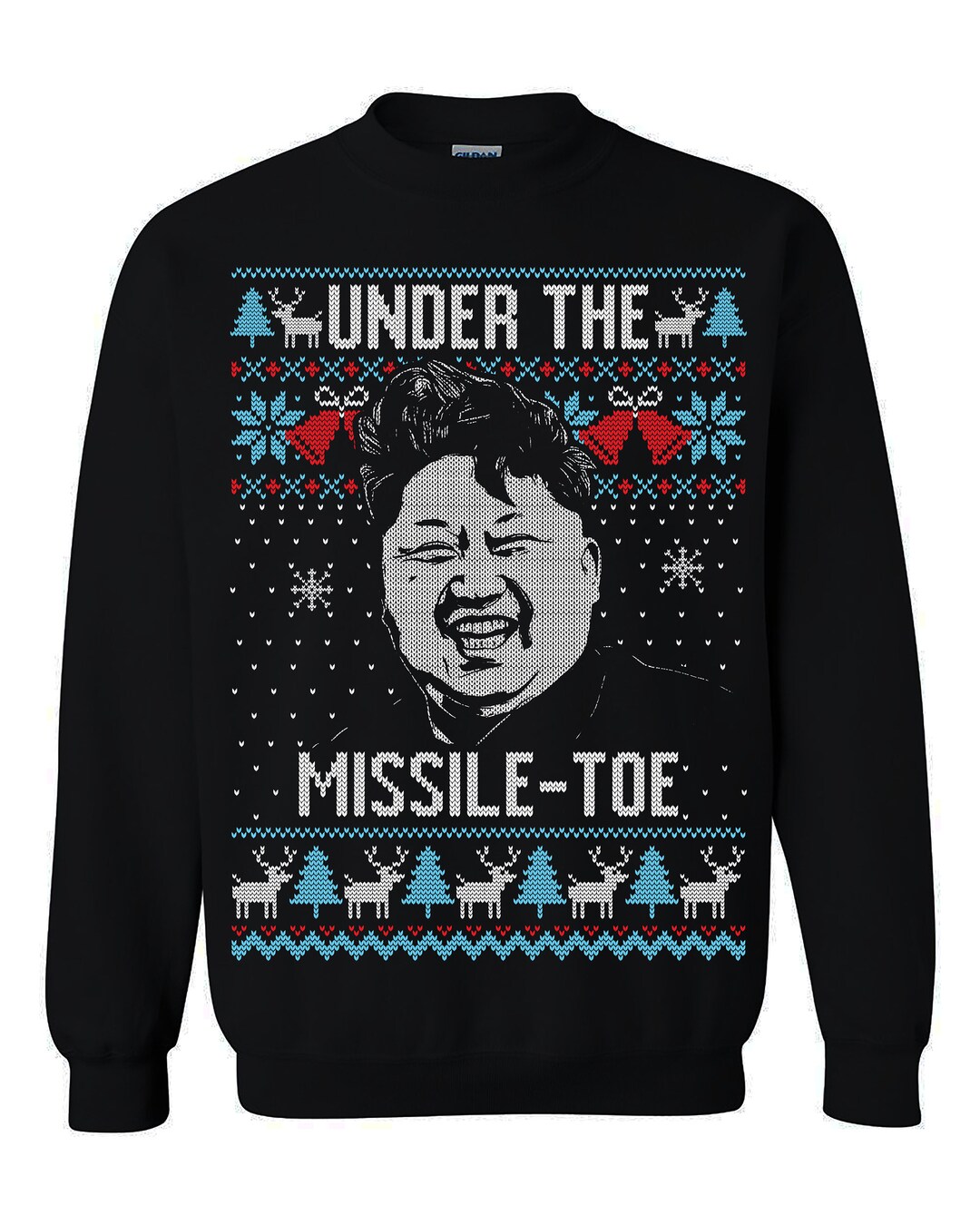Under the Missile-toe Kim Jong Un Ugly Christmas Sweater | Funny ...
