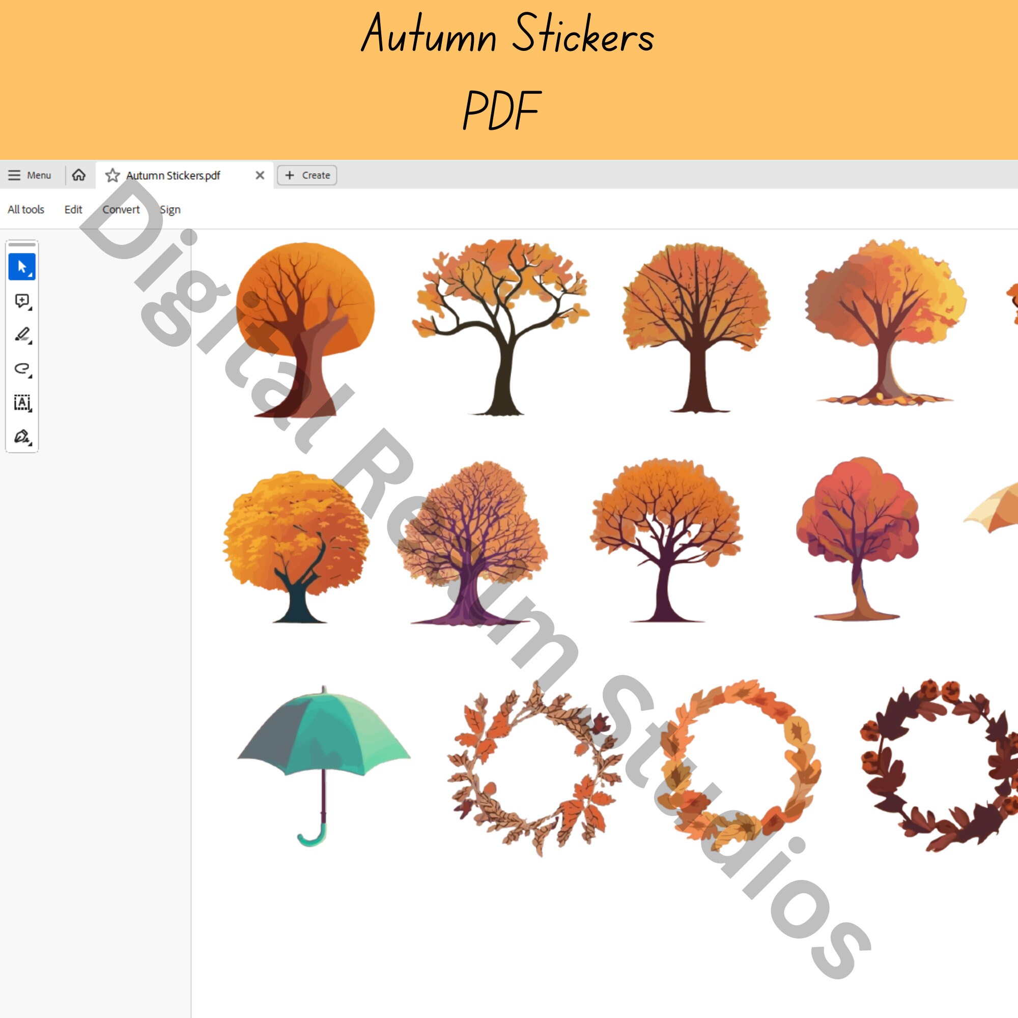 Autumn Digital Stickers | Fall Digital Stickers | Goodnotes Stickers ...