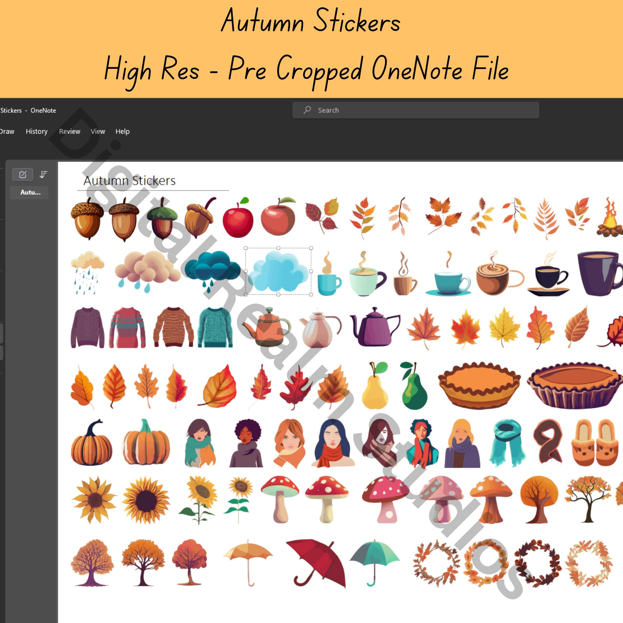 Autumn Digital Stickers | Fall Digital Stickers | Goodnotes Stickers ...