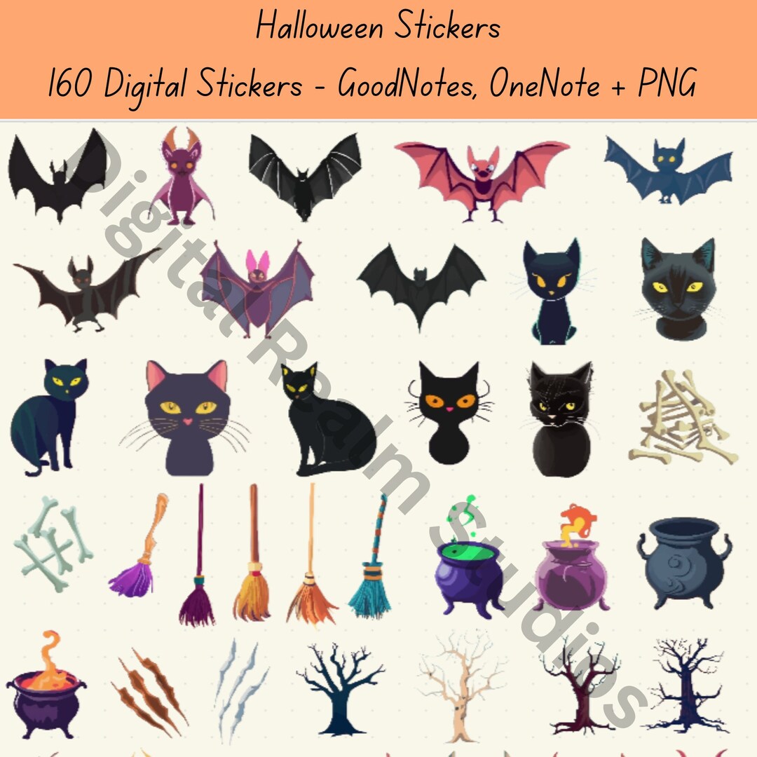 Halloween Digital Stickers | Cute Spooky Stickers | Halloween Stickers ...