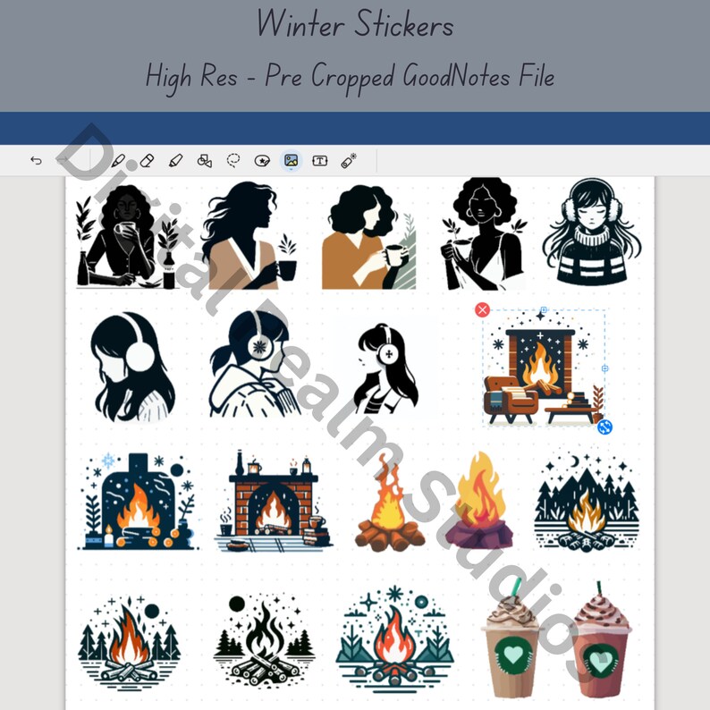 Winter Digital Stickers | Winter Stickers | Seasonal Stickers ...
