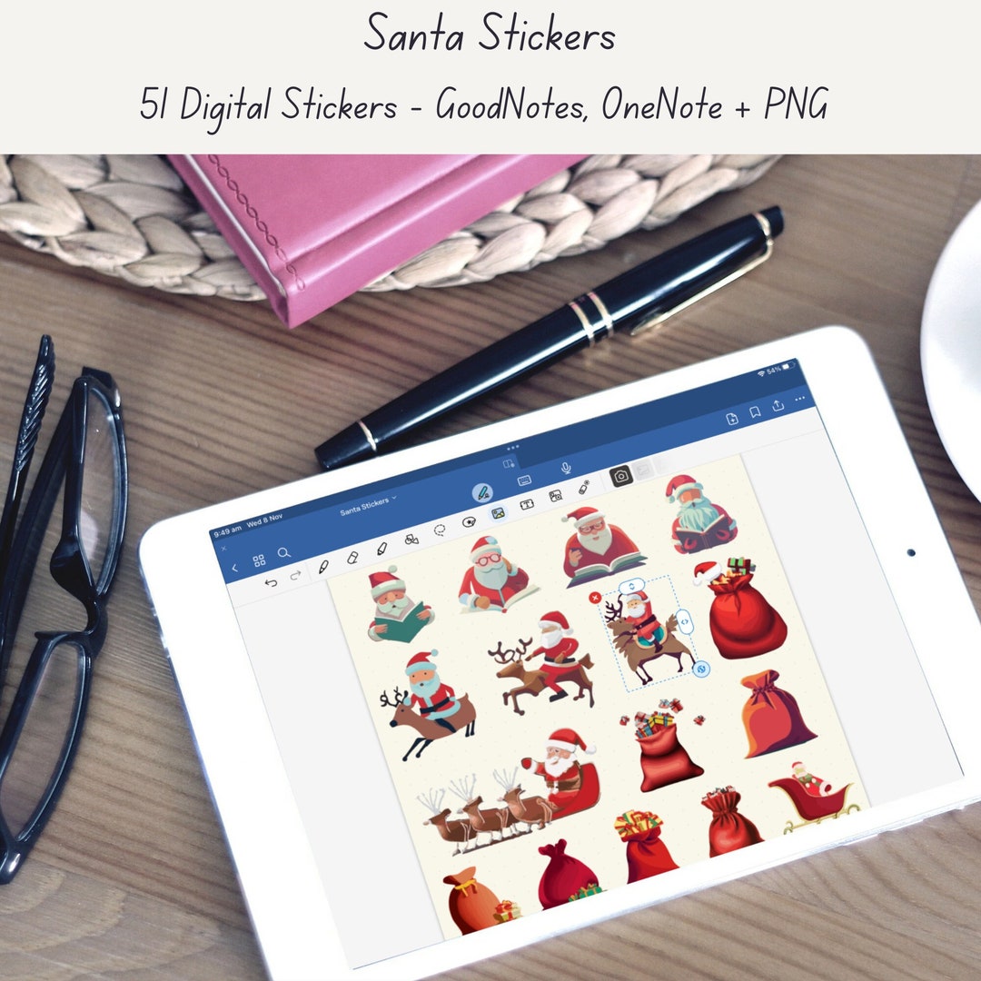 Santa Digital Stickers | Christmas Stickers | Holiday Stickers ...