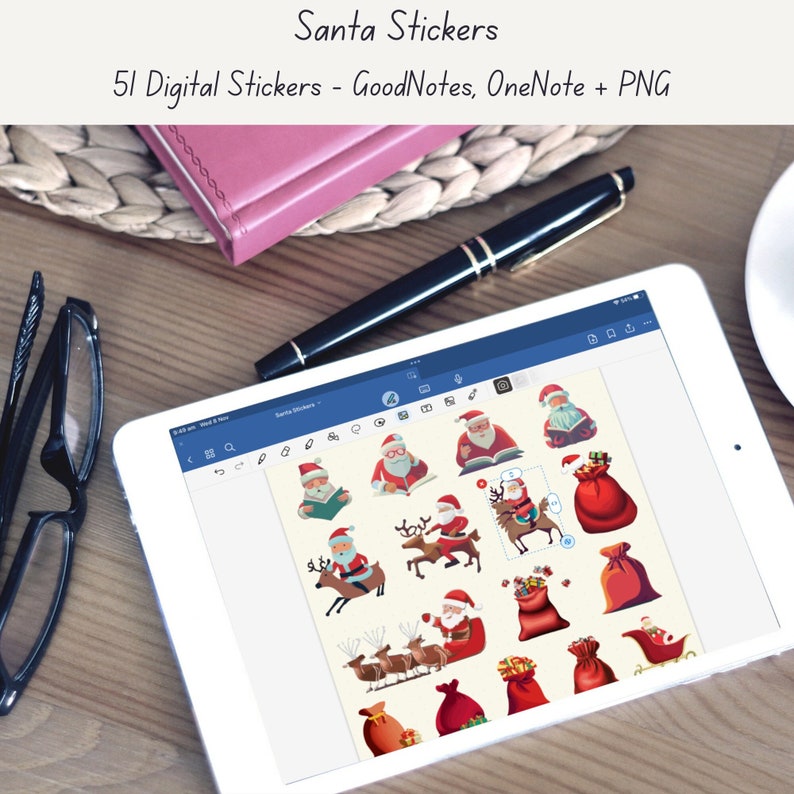 Santa Digital Stickers | Christmas Stickers | Holiday Stickers ...
