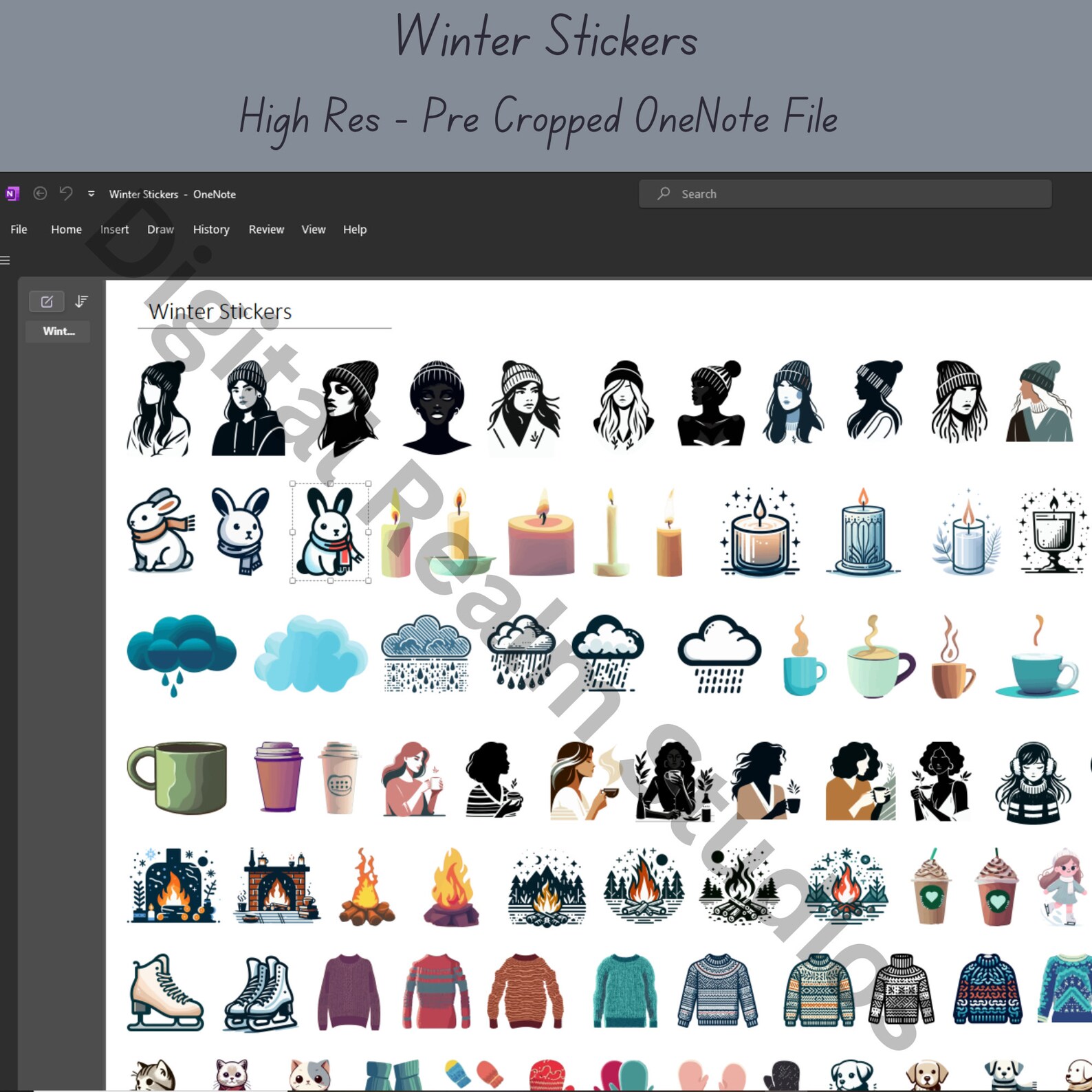Winter Digital Stickers | Winter Stickers | Seasonal Stickers ...