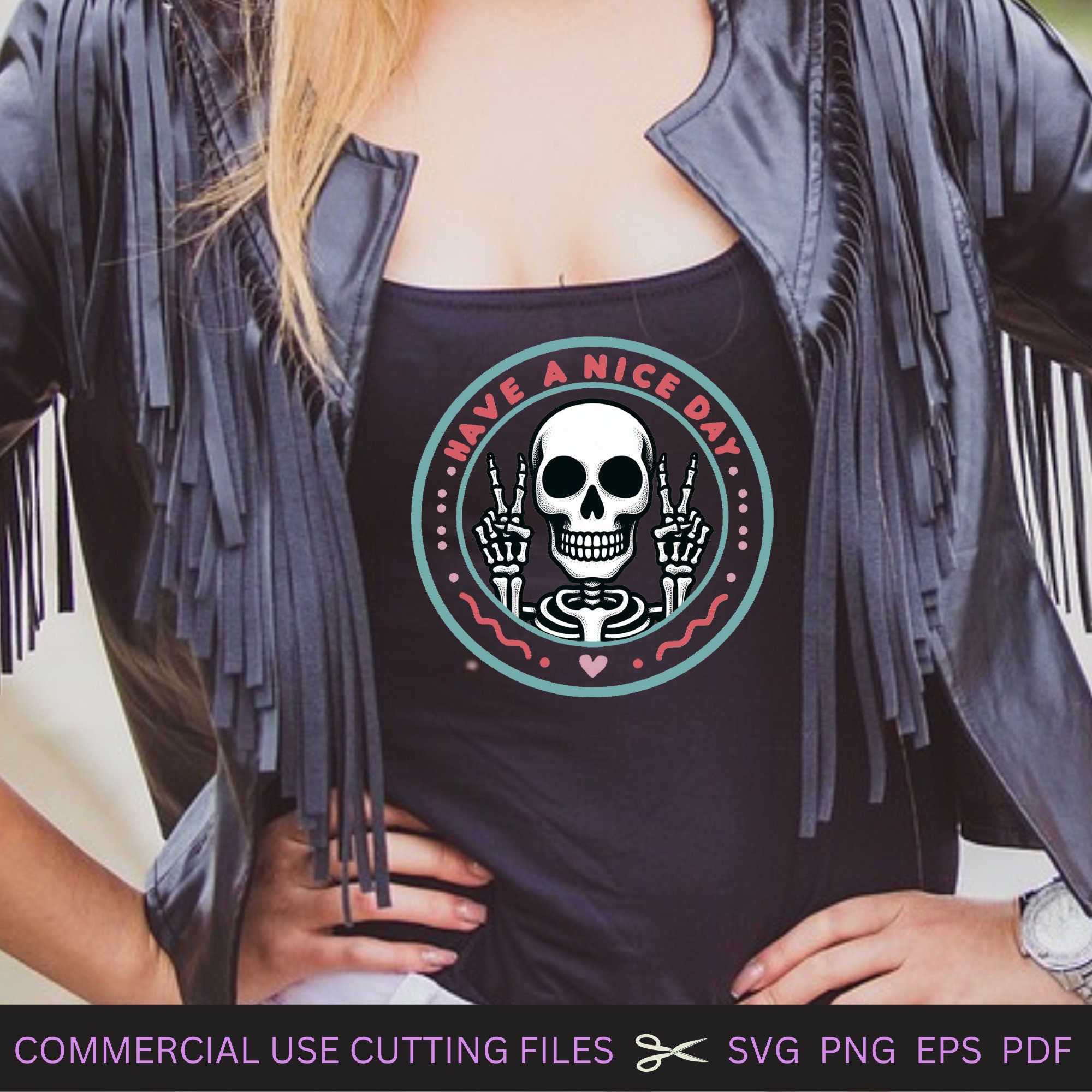 Have a Nice Day SVG, Peace Sign Skeleton Svg, Funny Karma Svg, Snarky ...