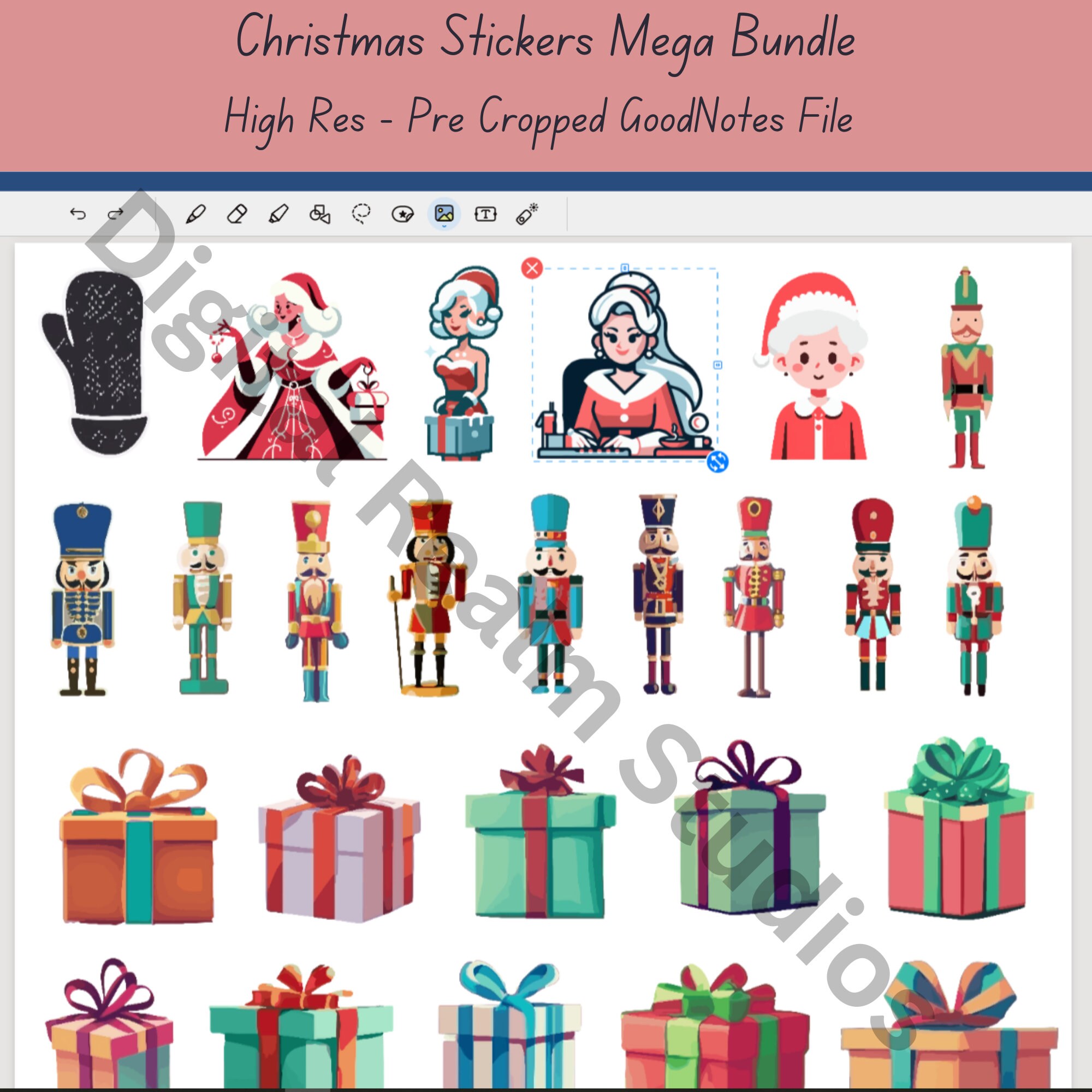 Christmas Digital Stickers Mega Bundle | Christmas Stickers | Holiday ...