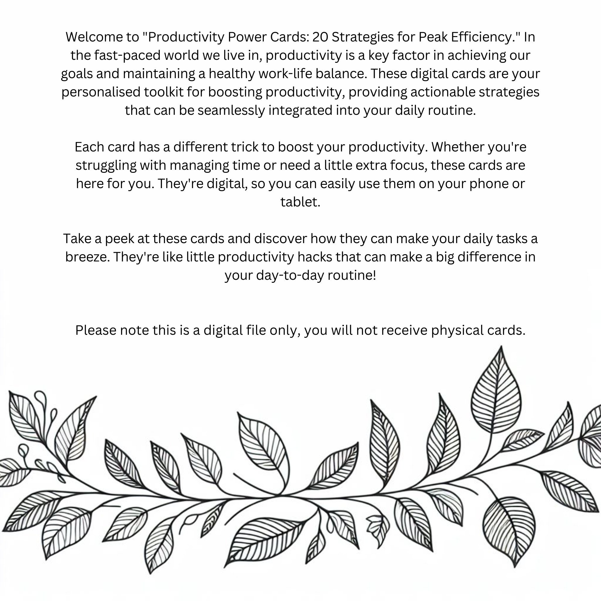 Digital Productivity Cards: 20 Strategies for Peak Efficiency, Boost ...
