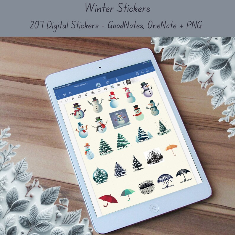 Winter Digital Stickers | Winter Stickers | Seasonal Stickers ...