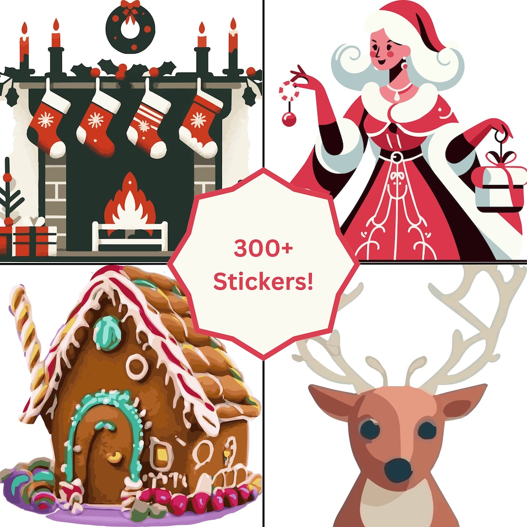 Christmas Digital Stickers Mega Bundle | Christmas Stickers | Holiday ...