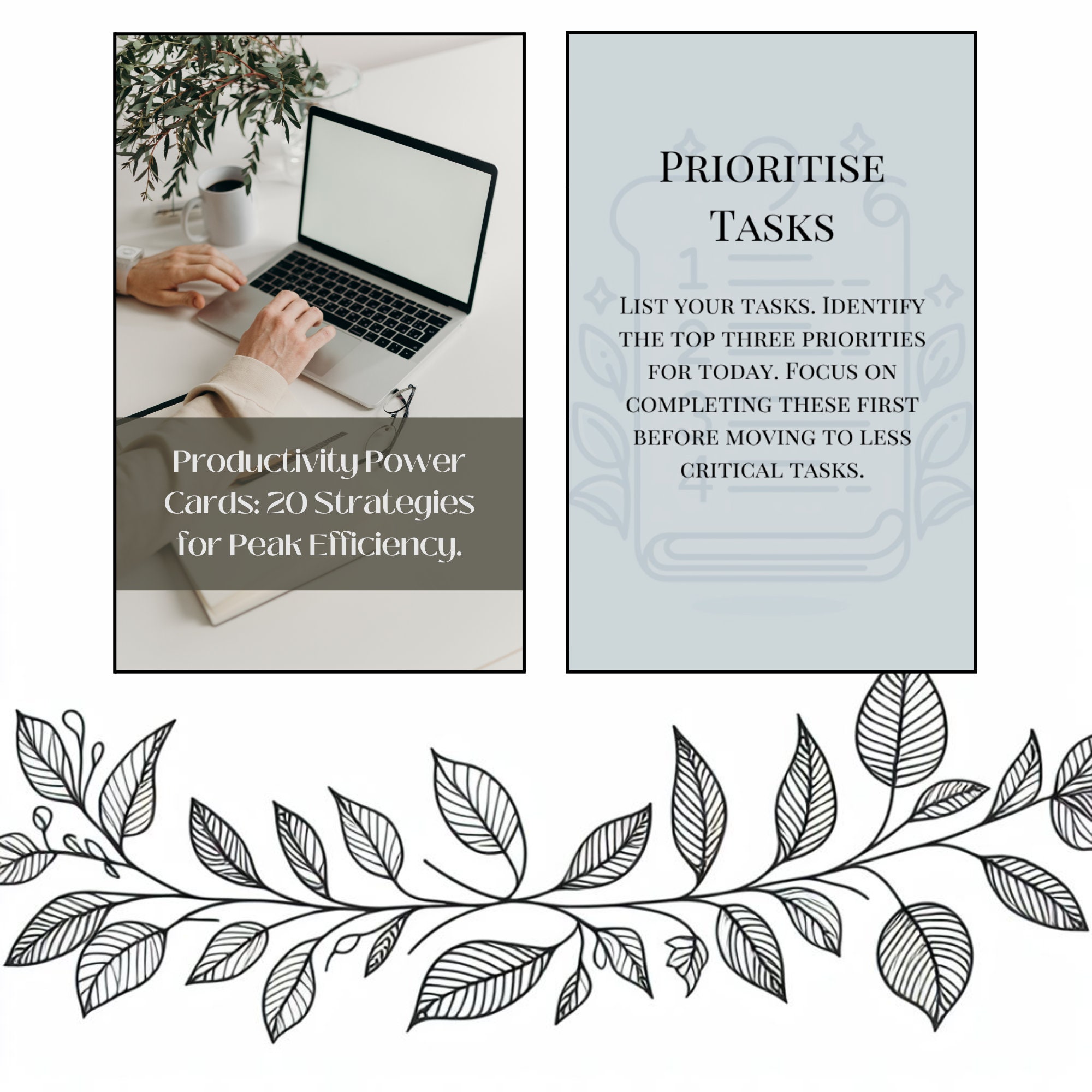 Digital Productivity Cards: 20 Strategies for Peak Efficiency, Boost ...