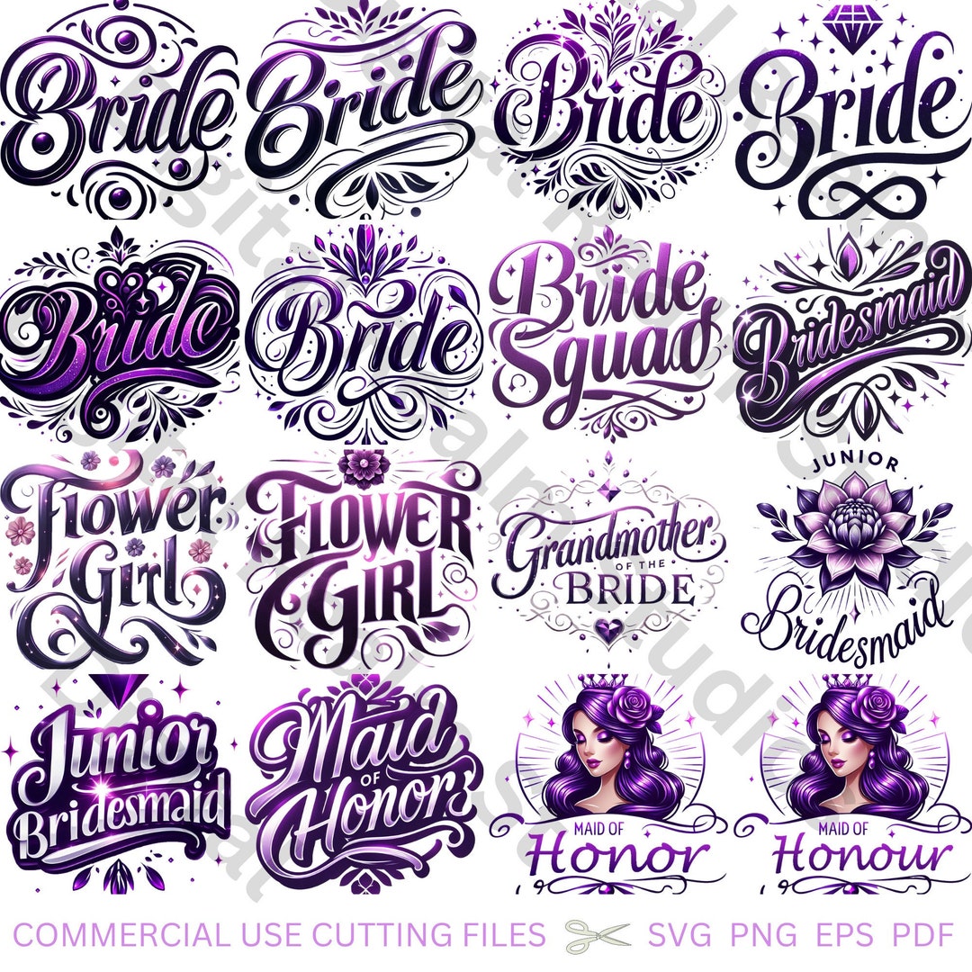 36 Bridal Party SVG Bundle, Hens Party Svg, Wedding Svg, Bride Svg ...
