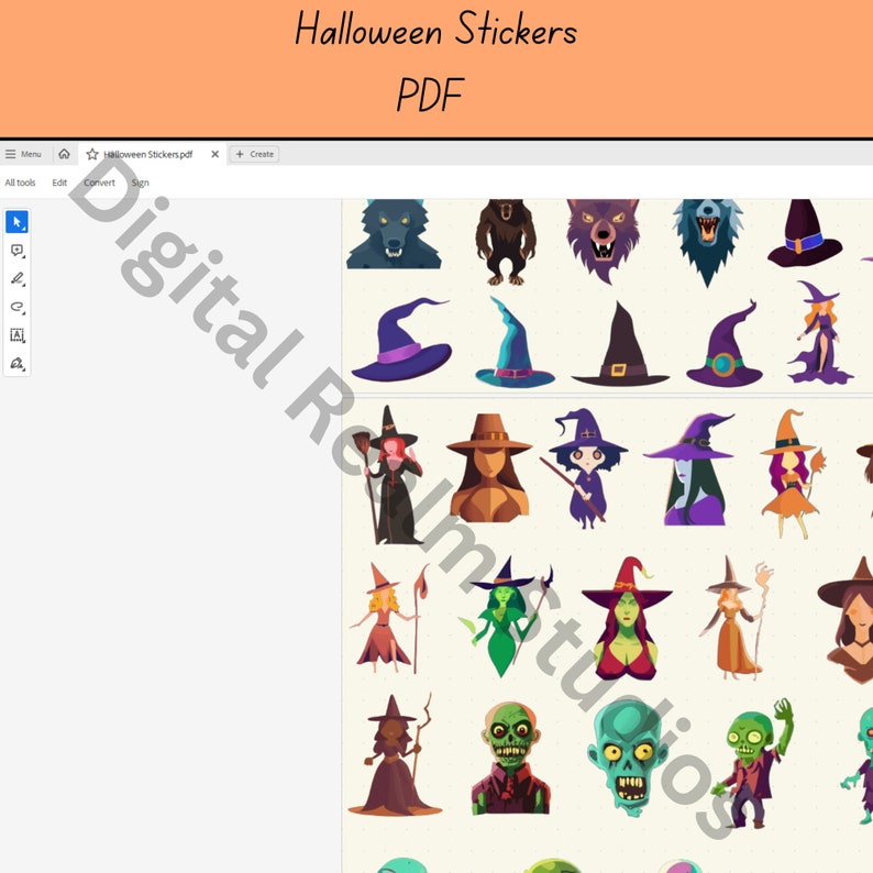 Halloween Digital Stickers | Cute Spooky Stickers | Halloween Stickers ...