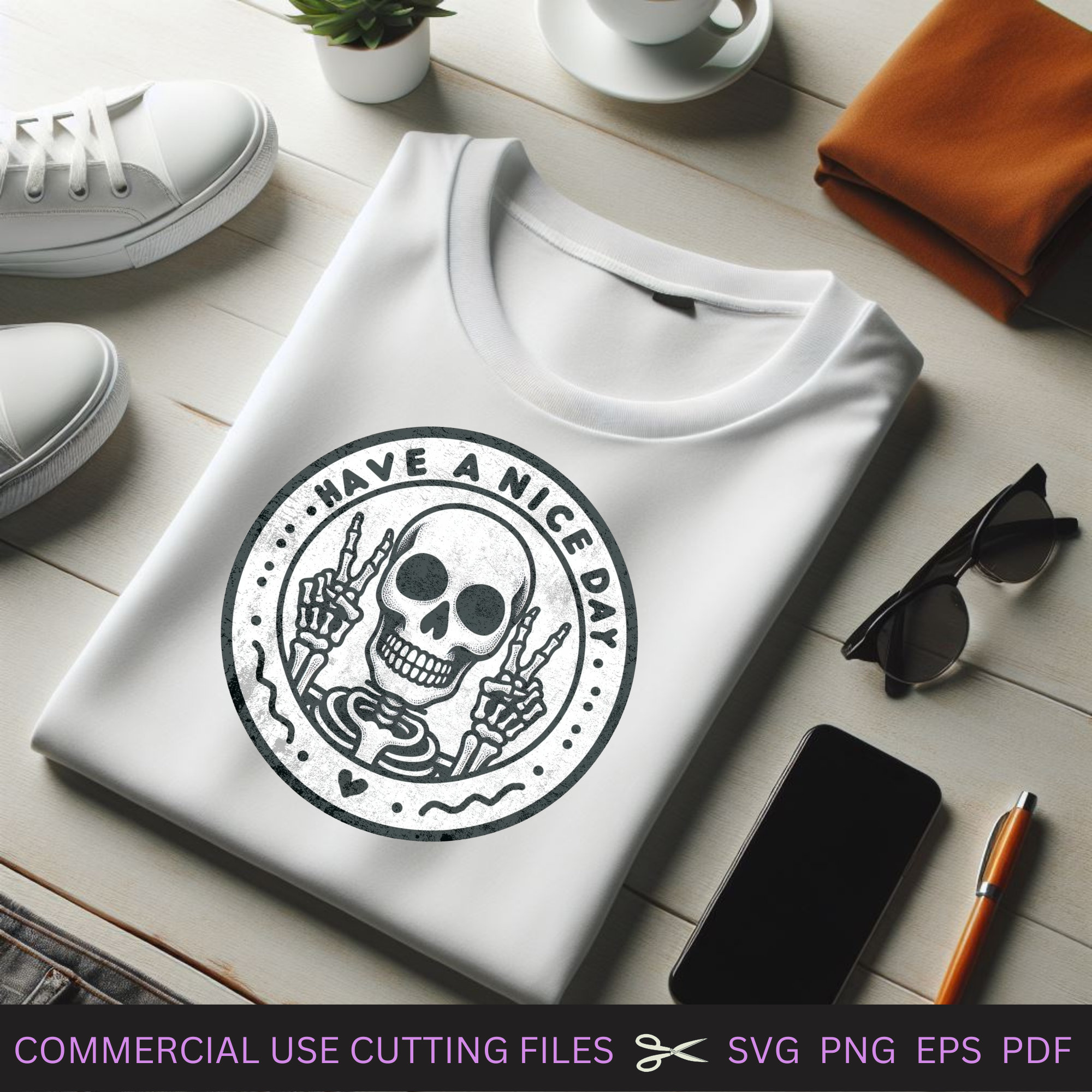 Have a Nice Day SVG, Peace Sign Skeleton Svg, Funny Karma Svg, Snarky ...
