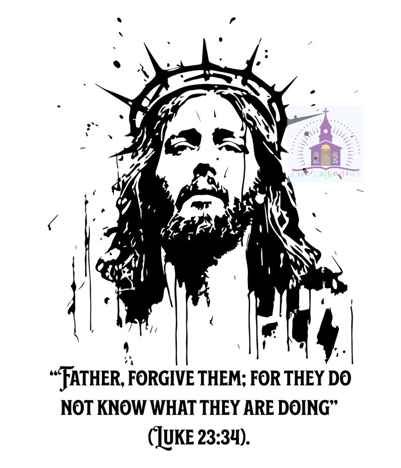 Father Forgive Them Bible Verse Print, Religious Wall Art (PDF Download ...