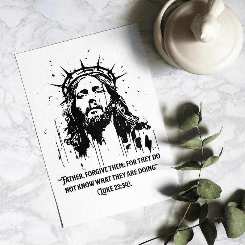 Father Forgive Them Bible Verse Print, Religious Wall Art (PDF Download ...