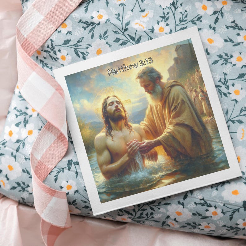 Jesus Baptism Art Print, Matthew 3:13, Christian Wall Decor (PDF ...