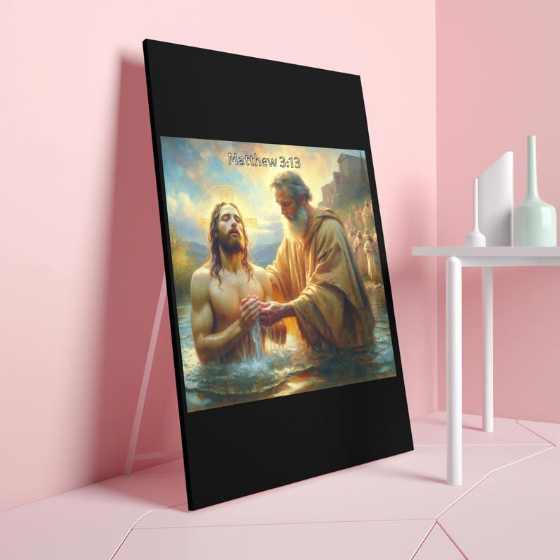 Jesus Baptism Art Print, Matthew 3:13, Christian Wall Decor (PDF ...
