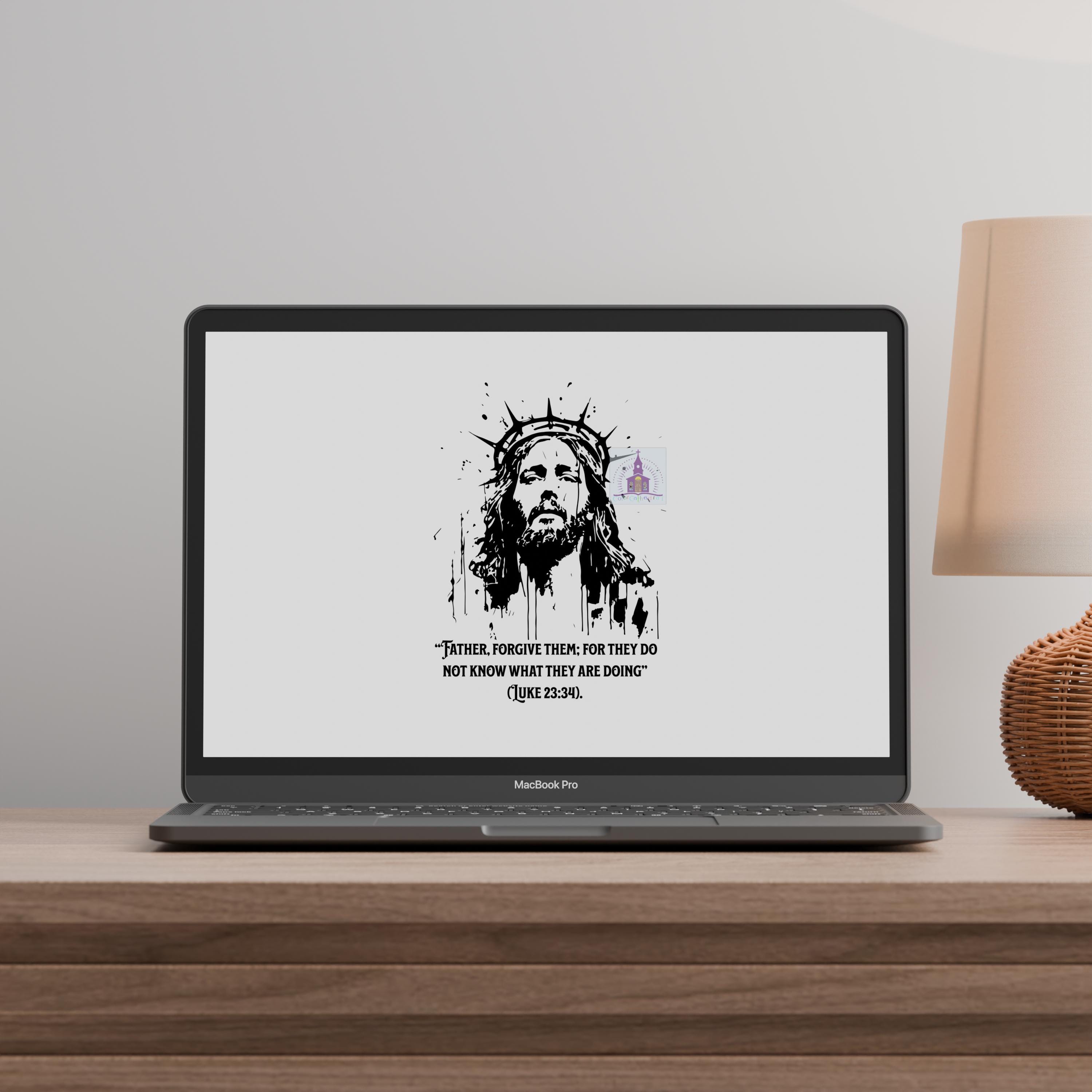 Father Forgive Them Bible Verse Print, Religious Wall Art (PDF Download ...