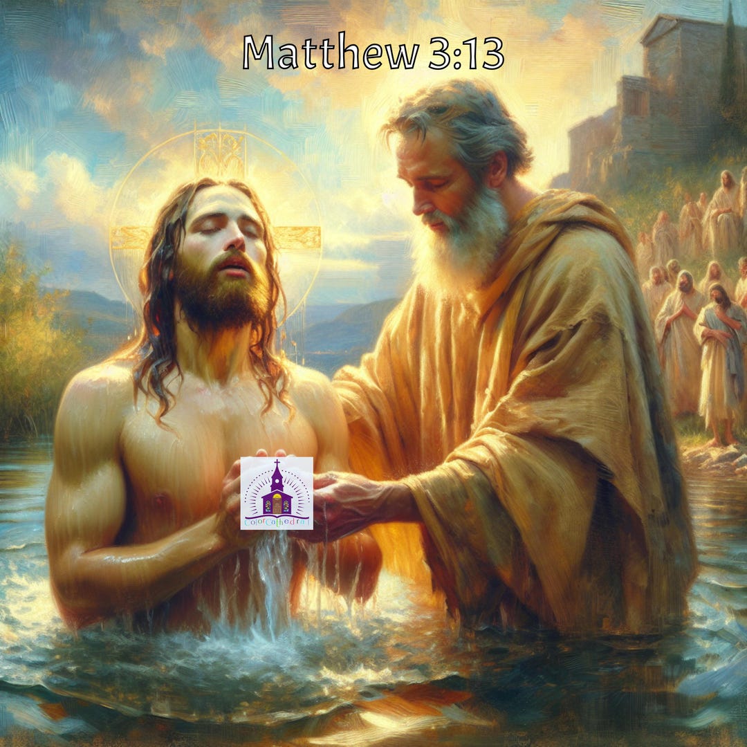 Jesus Baptism Art Print, Matthew 3:13, Christian Wall Decor (PDF ...