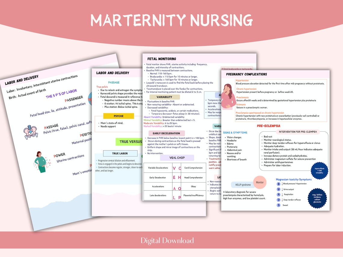 Maternity Bundle, Nursing Study Guide, Student Nurse, Nursing Notes,ob ...