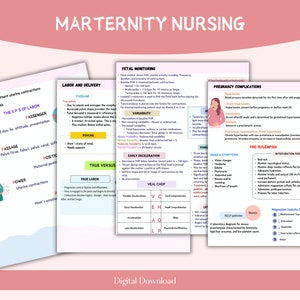Maternity Bundle, Nursing Study Guide, Student Nurse, Nursing Notes,ob ...
