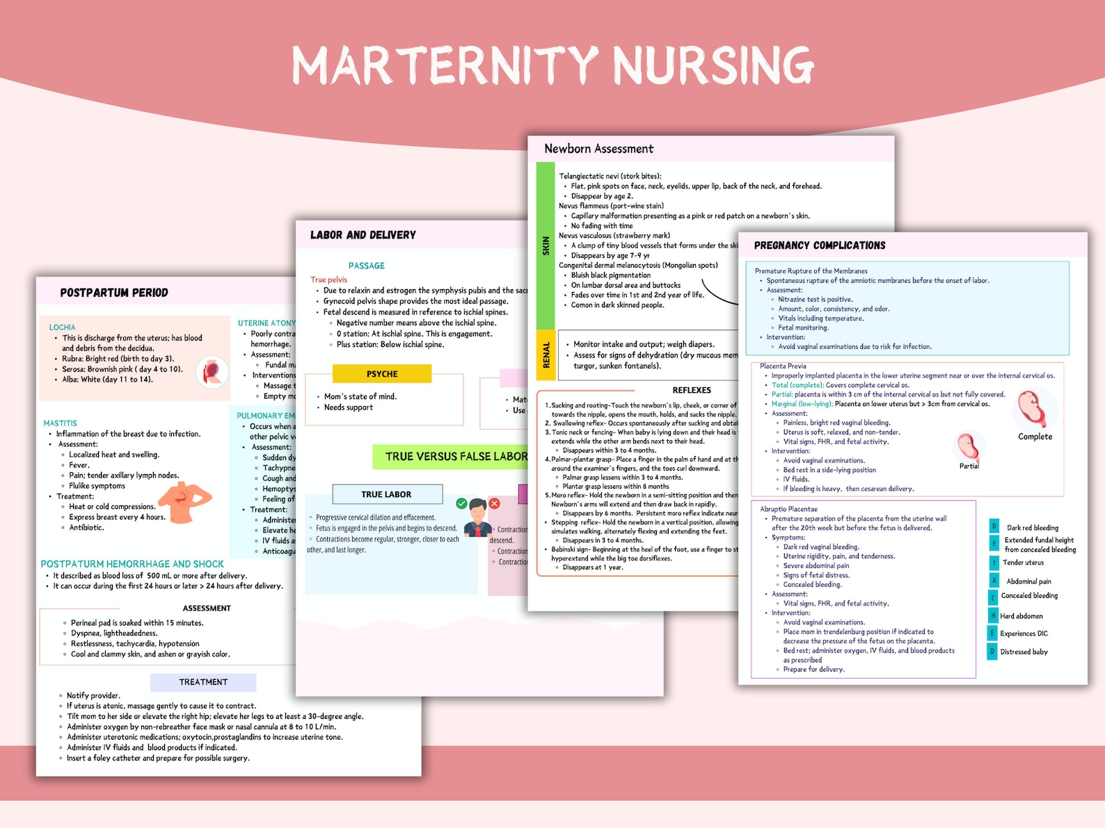 Maternity Bundle, Nursing Study Guide, Student Nurse, Nursing Notes,ob ...