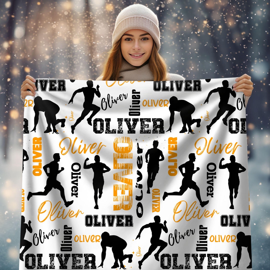 Personalized Running Blanket: Custom Boy Name Runner Gift - Etsy