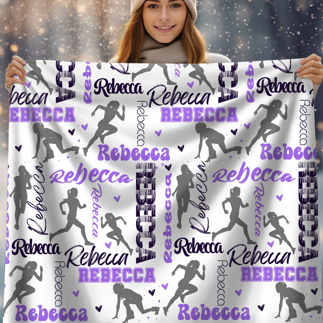 Personalized Running Girl Blanket: Custom Name Runner Gift - Etsy