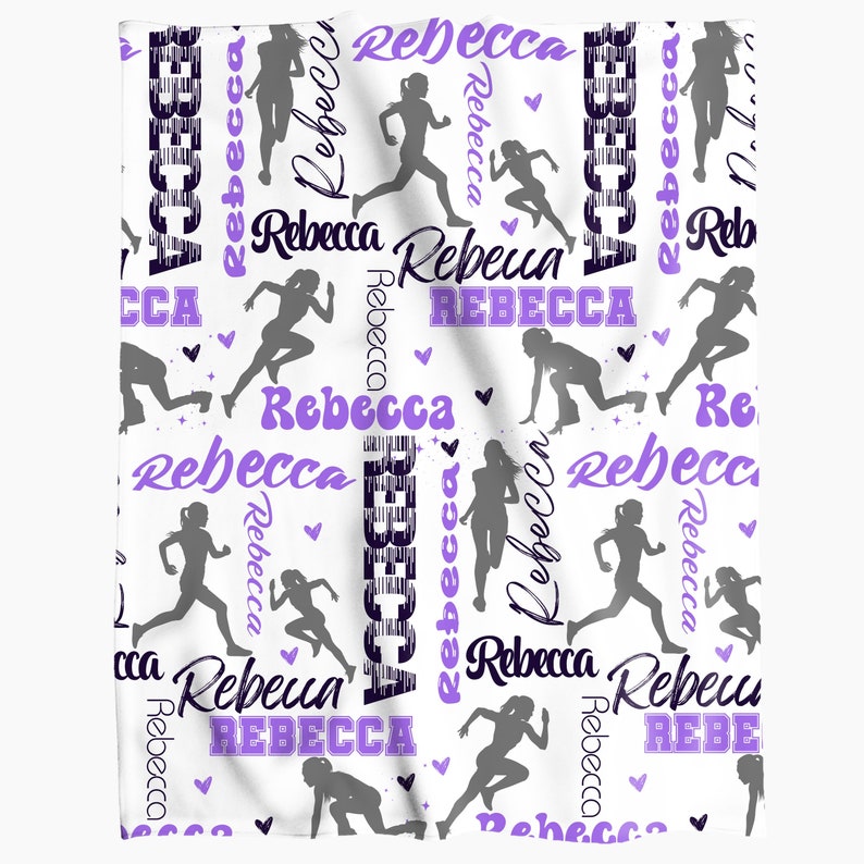 Personalized Running Girl Blanket: Custom Name Runner Gift - Etsy