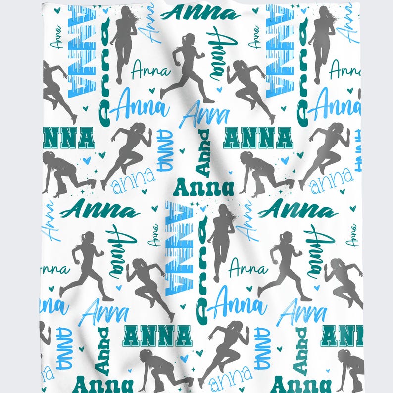 Personalized Running Girl Blanket: Custom Name Runner Gift - Etsy