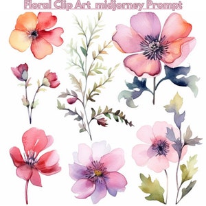 High Quality Floral Clipart Midjorney Prompt Cute Flower Prompt ...