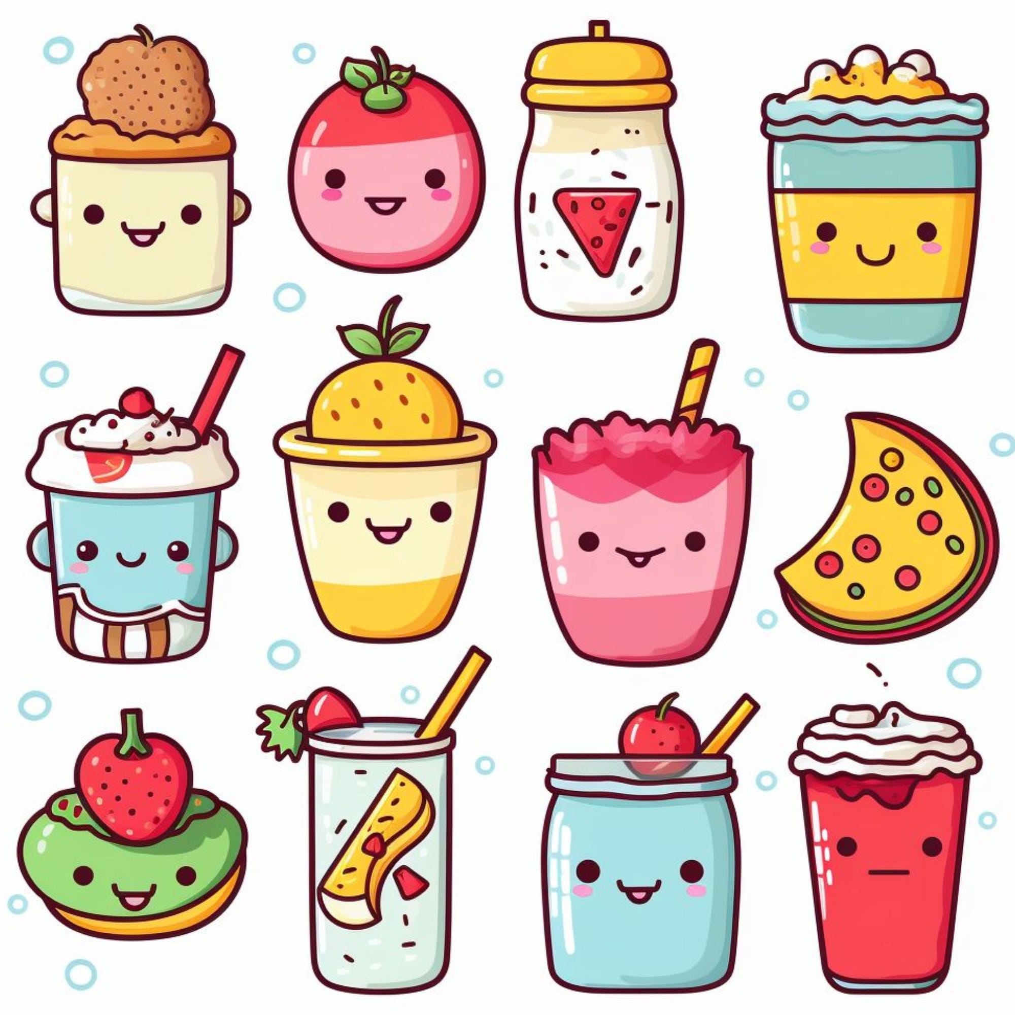 Cute Kawaii Food Clipart Midjourney Prompt Kawaii Food Sticker Prompt ...